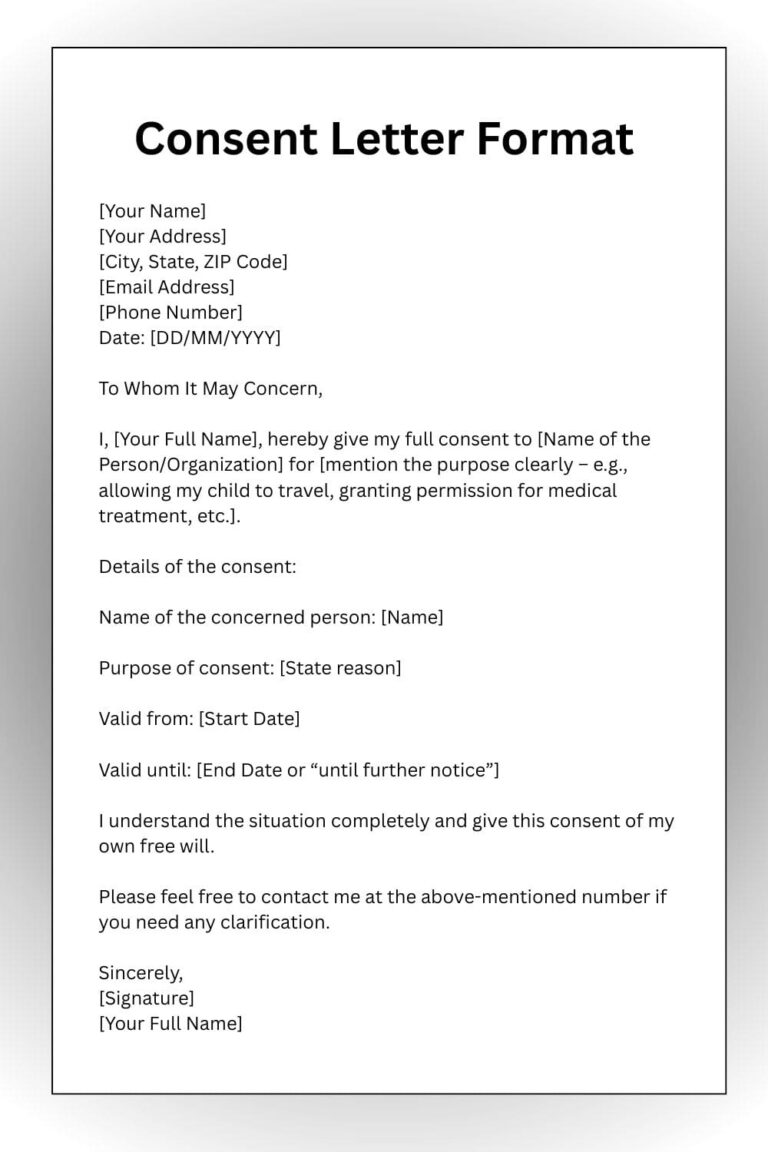Different Consent Letter Formats