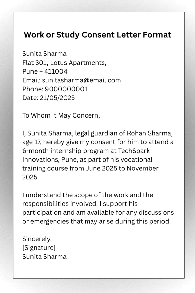 Different Consent Letter Formats