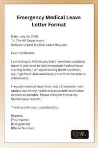 Medical Leave Letter Format