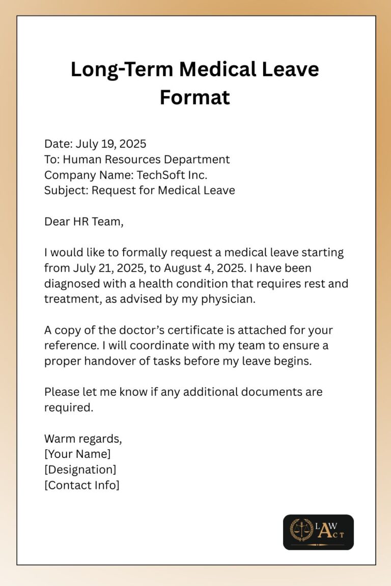 Medical Leave Letter Format