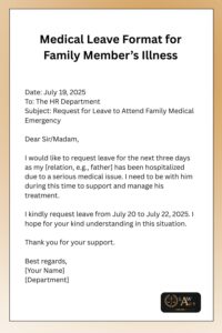 Medical Leave Letter Format